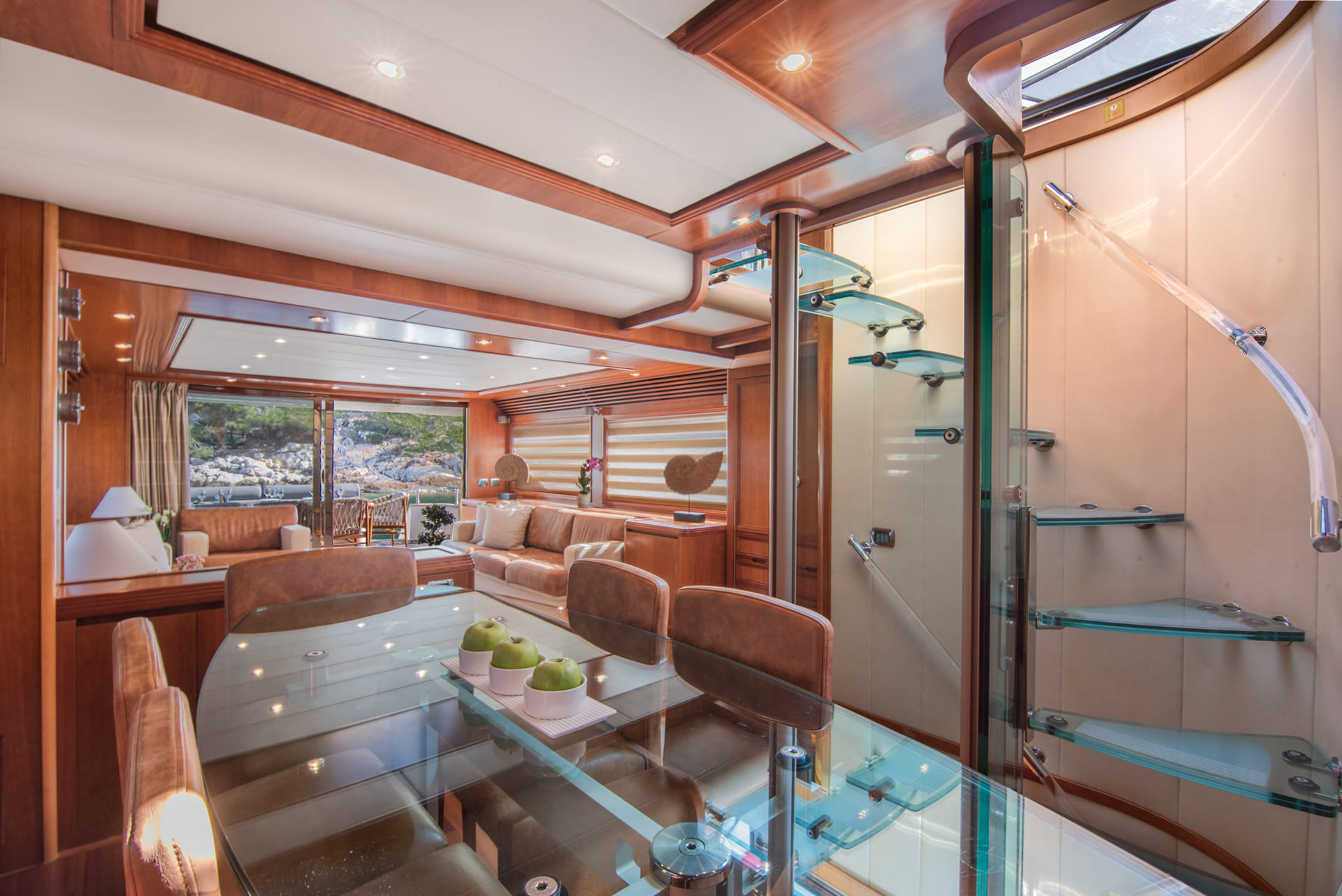 Salty 24 meter motor yacht for charter with 4 cabins for 10 guests ...